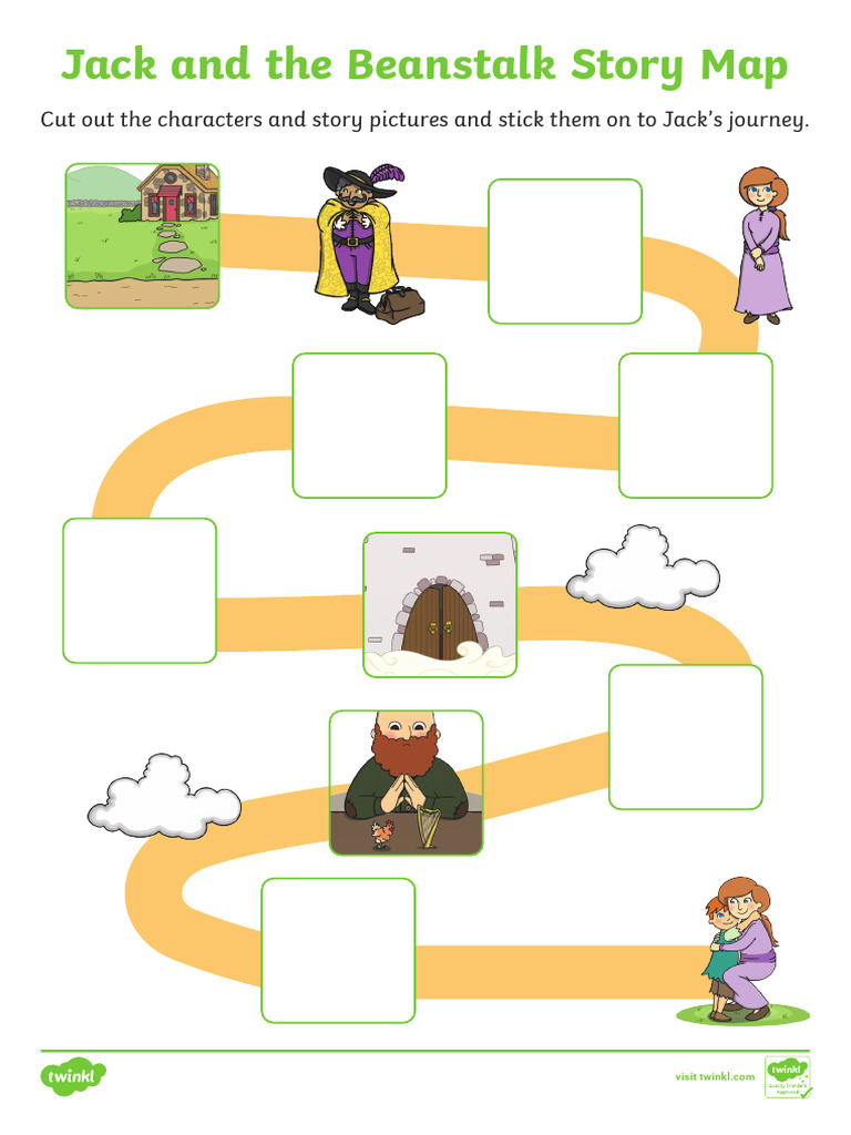 T e 2549605 Jack and The Beanstalk Cut and Stick Story Map Activity ...