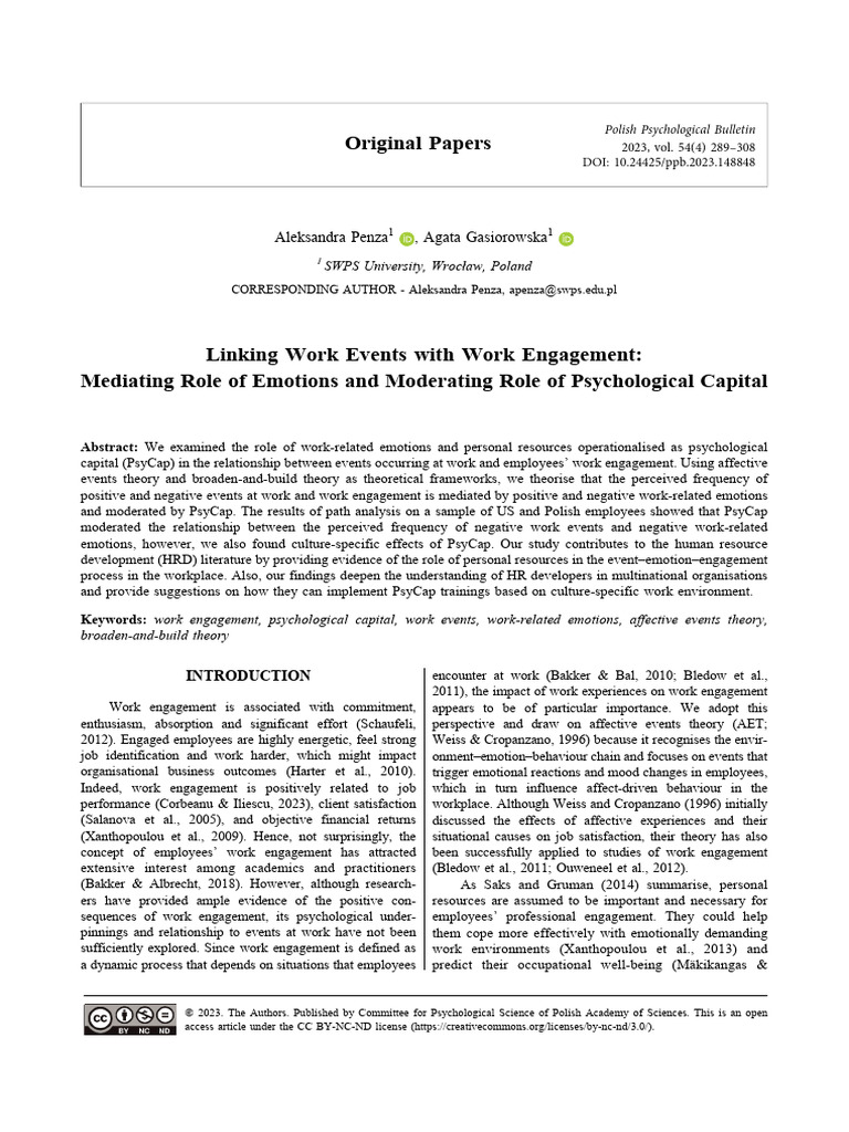 Linking Work Events With Work | PDF | Emotions | Affect (Psychology)
