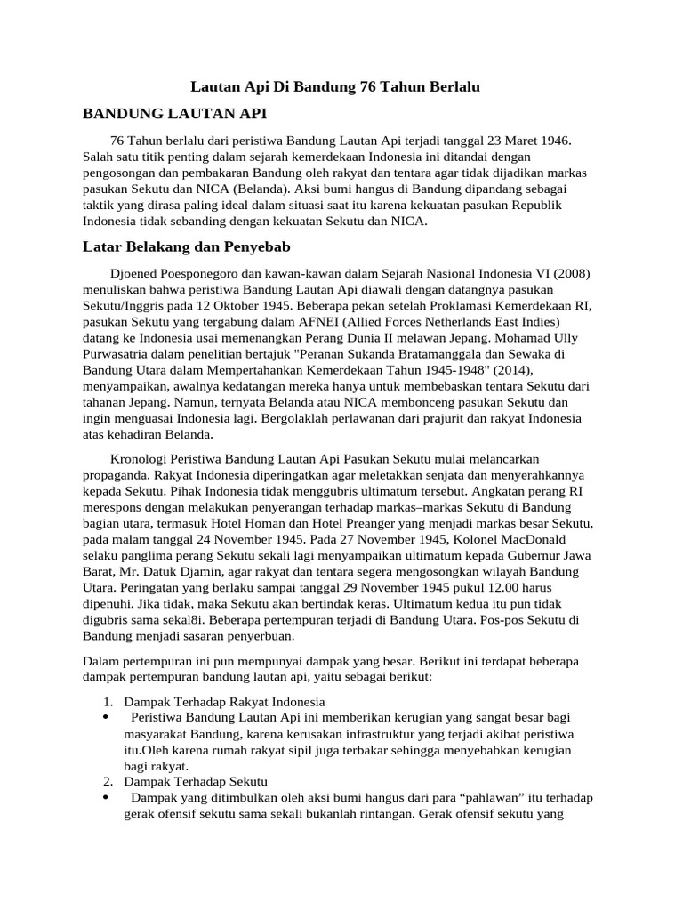 Artikel Bandung Lautan Api | PDF
