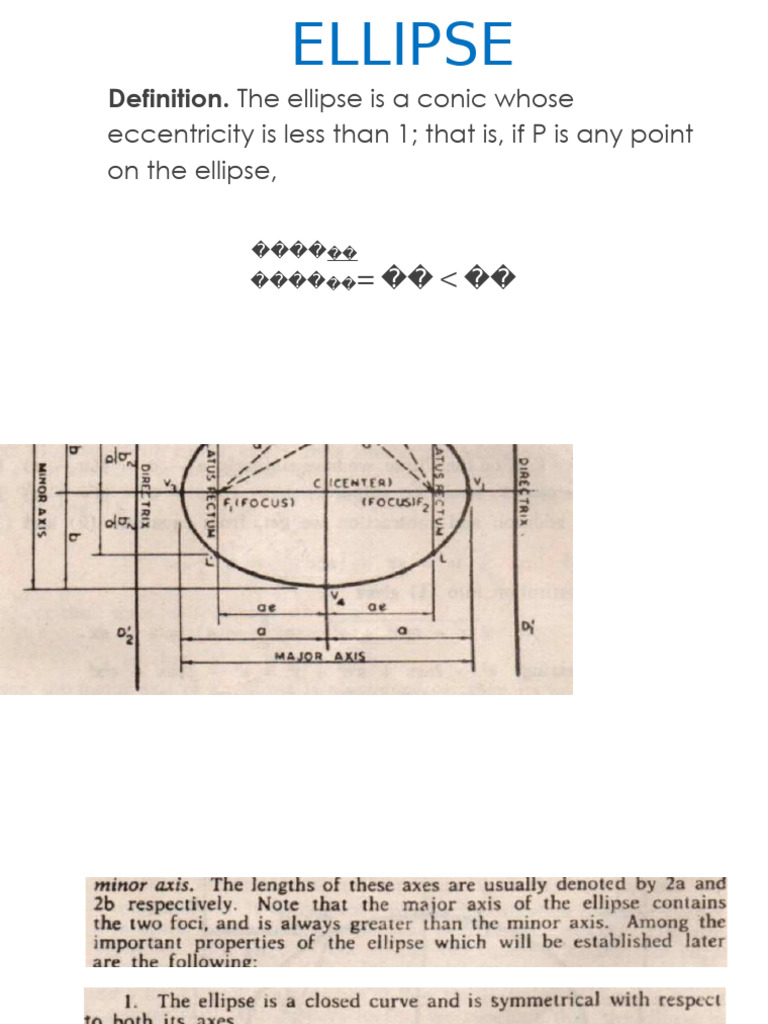 Ellipse Definition and Equations | PDF