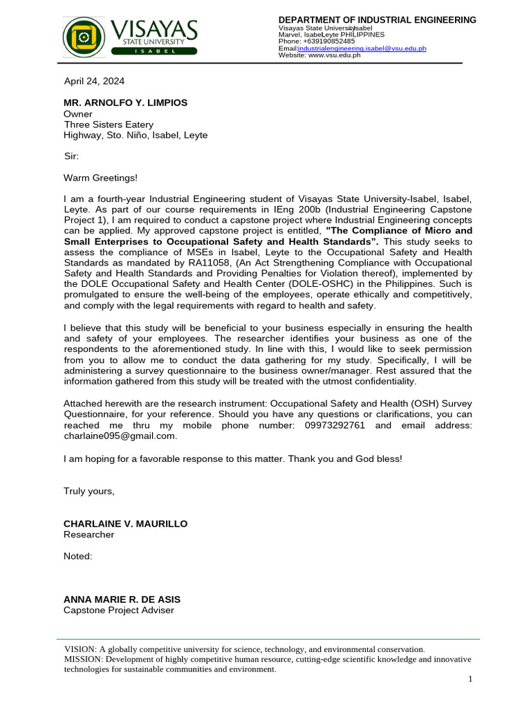 Communication Letter Respondents | PDF | Occupational Safety And Health ...