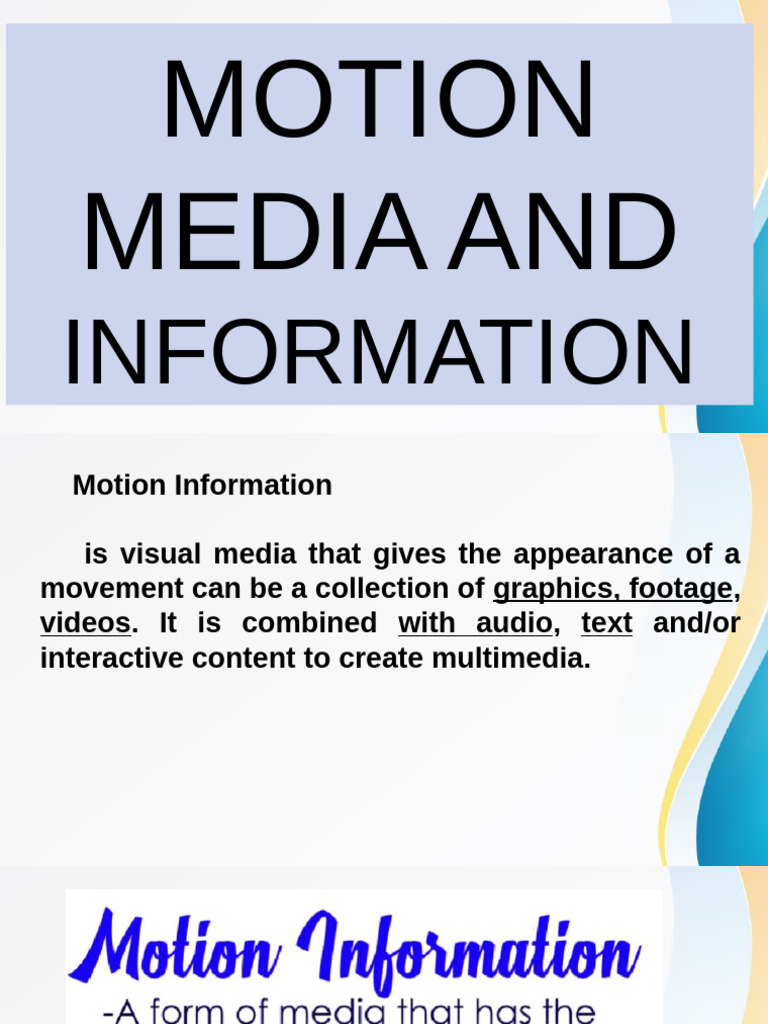 Understanding Motion Information Media | PDF | Genre | Multimedia