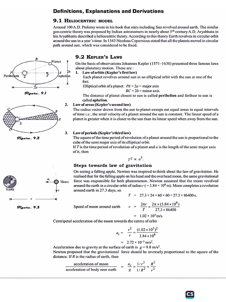 Kepler's Law Note | PDF