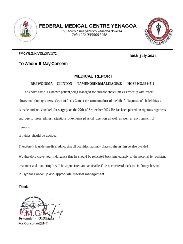 Medical Report Uyo - Editable (Ocr) | PDF | Science & Mathematics