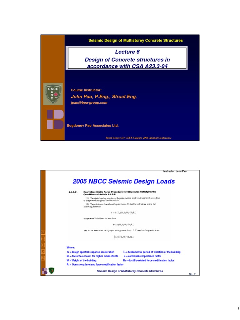 Seismic Design for Concrete Structures | PDF | Beam (Structure) | Bending