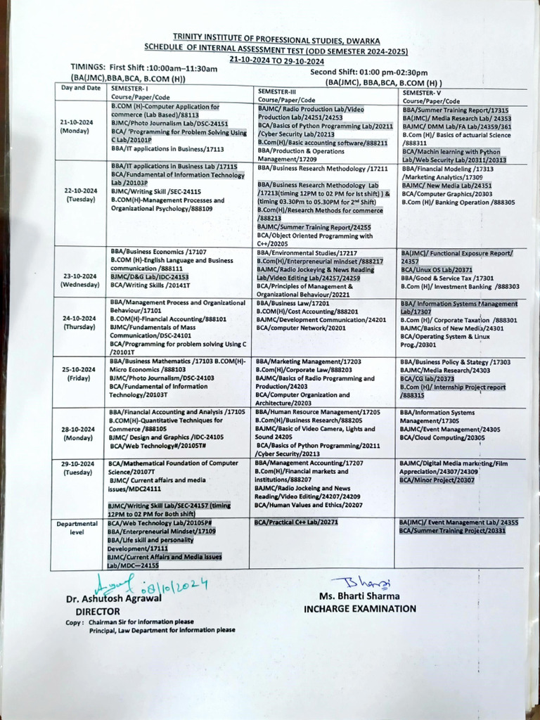 Datesheet Internal Pdf Computing Business