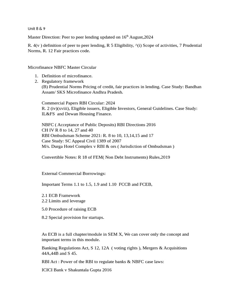 FMR Unit 8 and 9 | PDF | Business