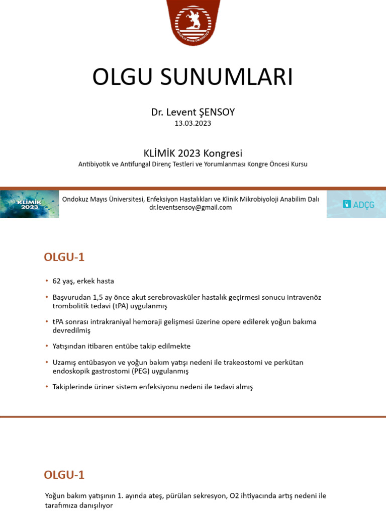 Levent - sensOY Olgu Sunumlari - Klimik 2023 | PDF