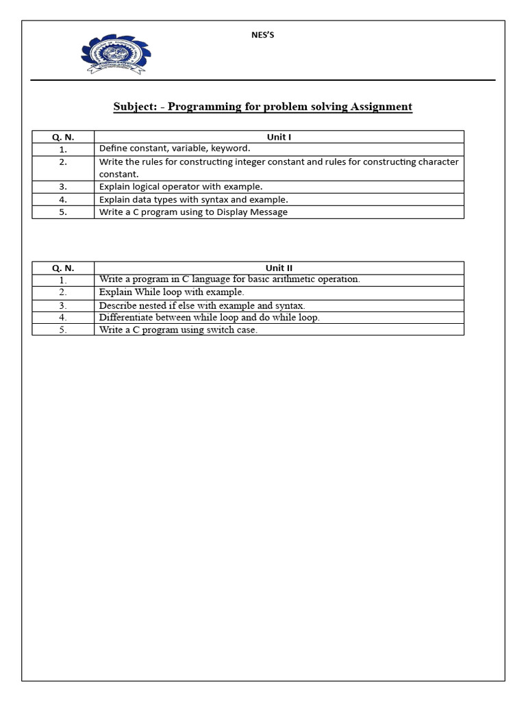 PPS Assignment 24-25 | PDF