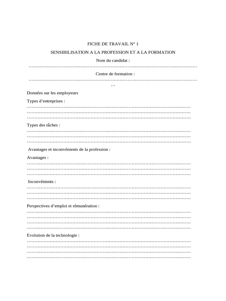 Fiche de Travail N | PDF