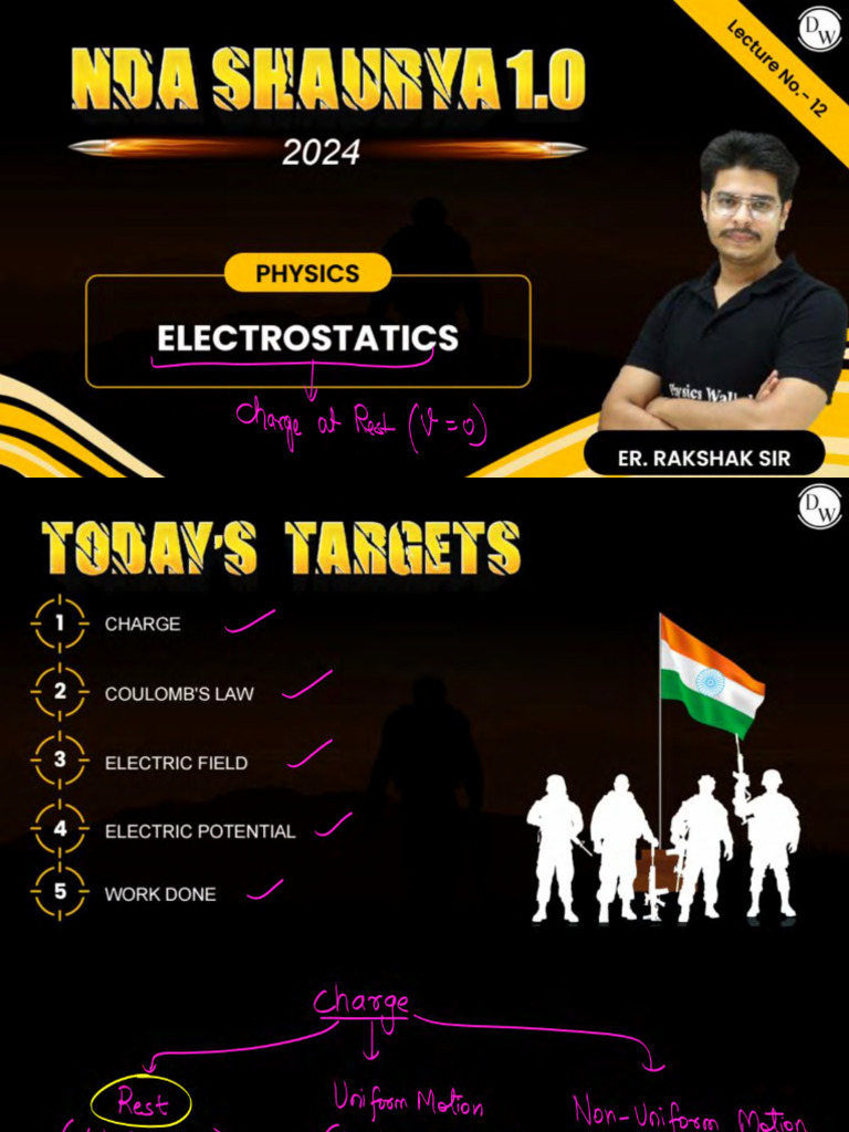 Physics 12 - Class Notes - NDA Shaurya 1.0 2024 | PDF