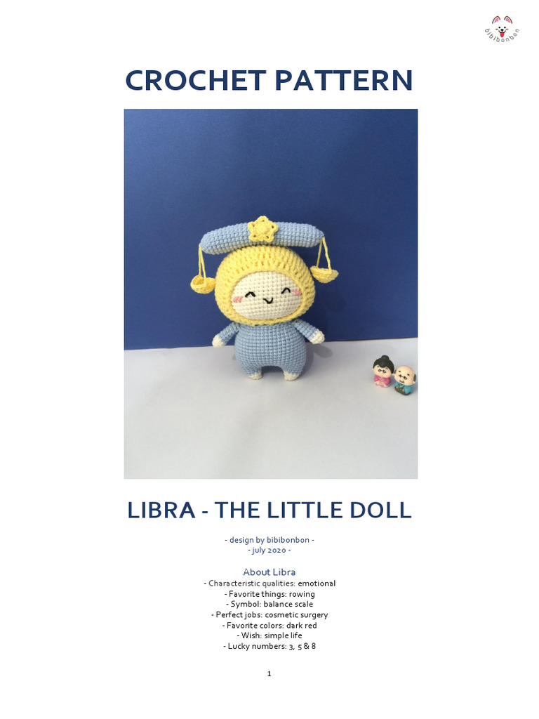 Crochet Pattern for Libra Doll | PDF | Crochet | Figured Fabrics