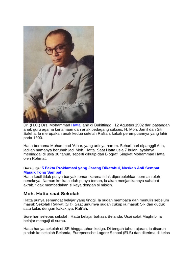 Biografi Moh Hatta | PDF
