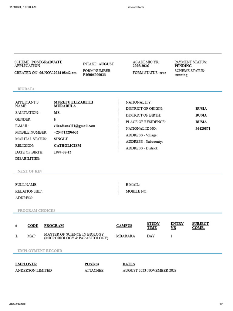 Application Form For Mpa | PDF