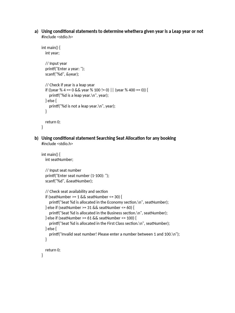 C Programming: Conditional Statements & Loops | PDF