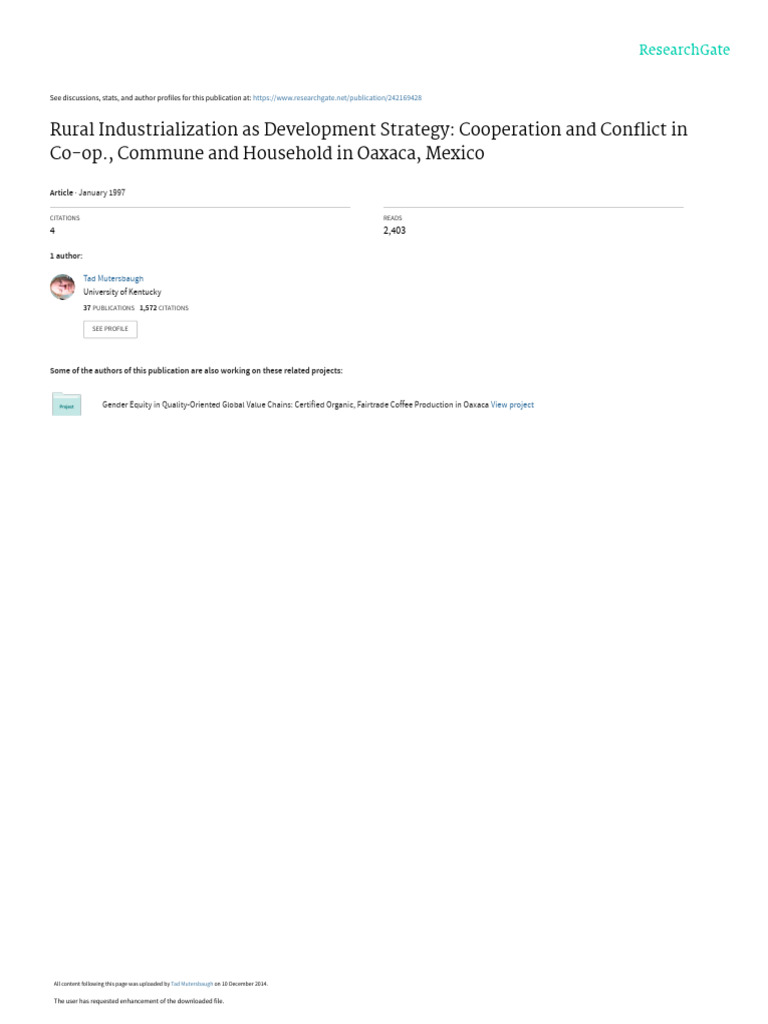 Rural Industrialization As Development Strategy Co | PDF | Cooperative ...