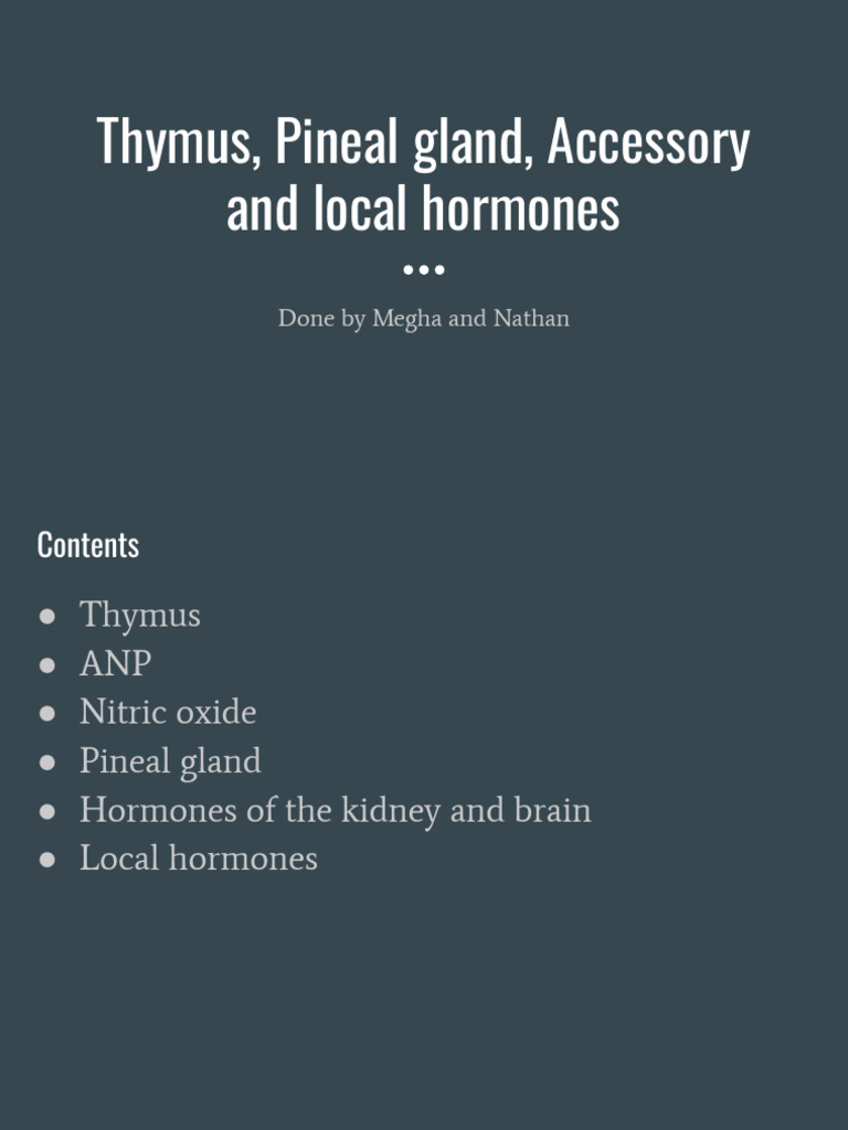 Thymus, ANP and NO | PDF | Thymus | Physiology