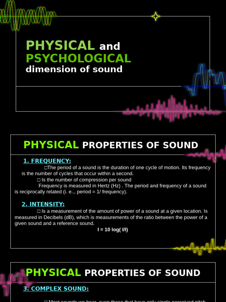 Physical and Psychological Dimensions of Sound | PDF | Sound | Harmonic