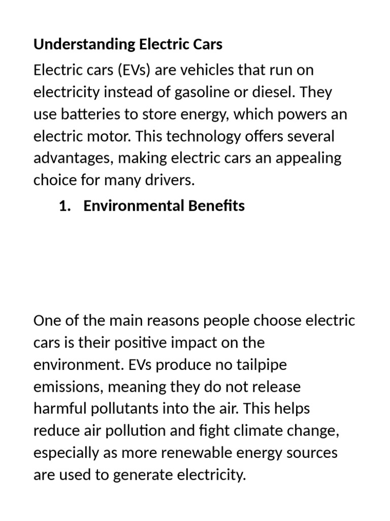 Understanding Electric Cars | PDF