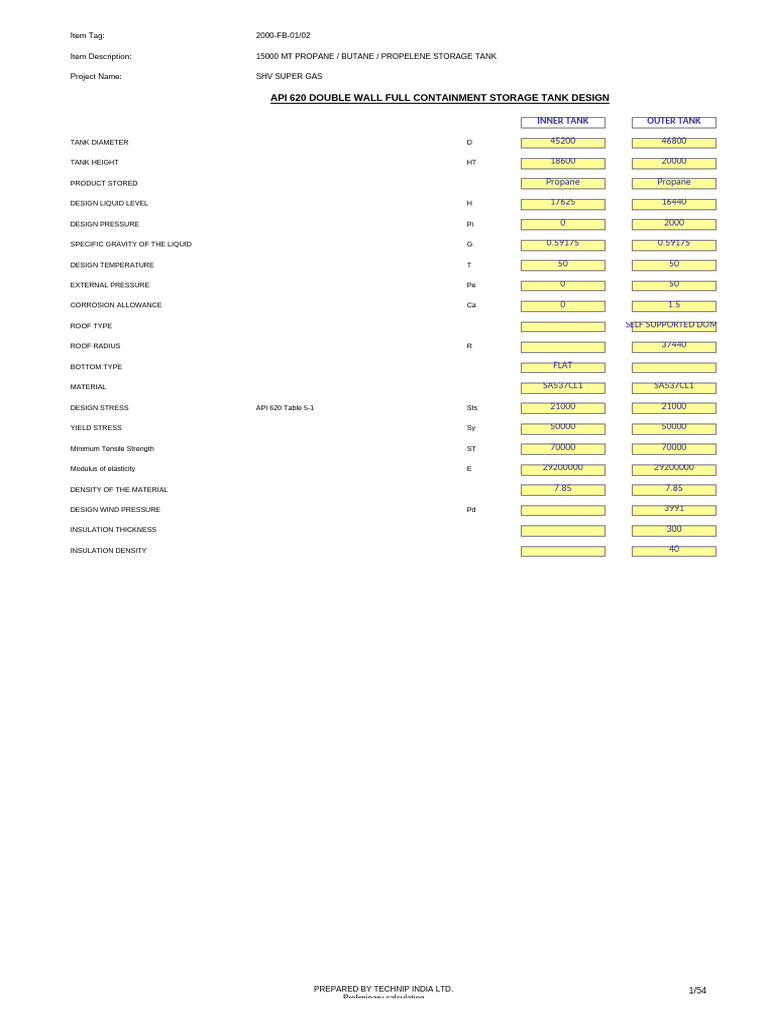 API 620 Design | PDF | Propane | Pressure