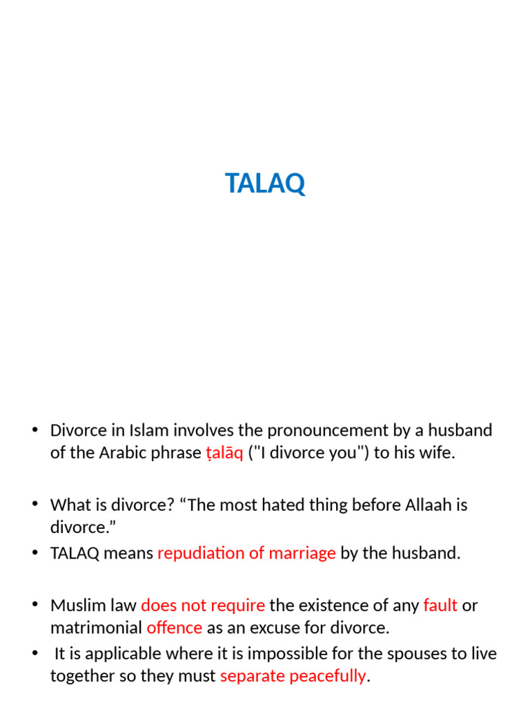 TALAQ | PDF | Marriage | Husband