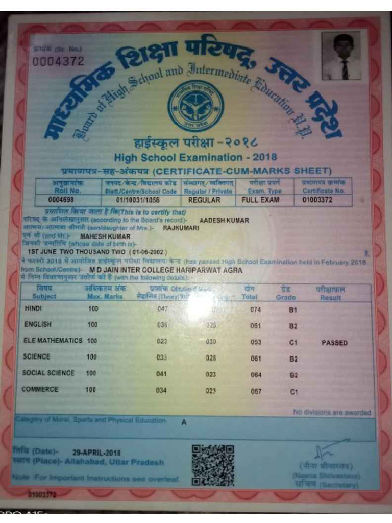 Aadesh Marksheet - 11zon | PDF