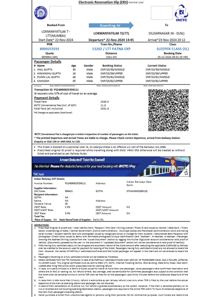 Print_LTT_DLN_8909253591 | PDF | Identity Document | Payments