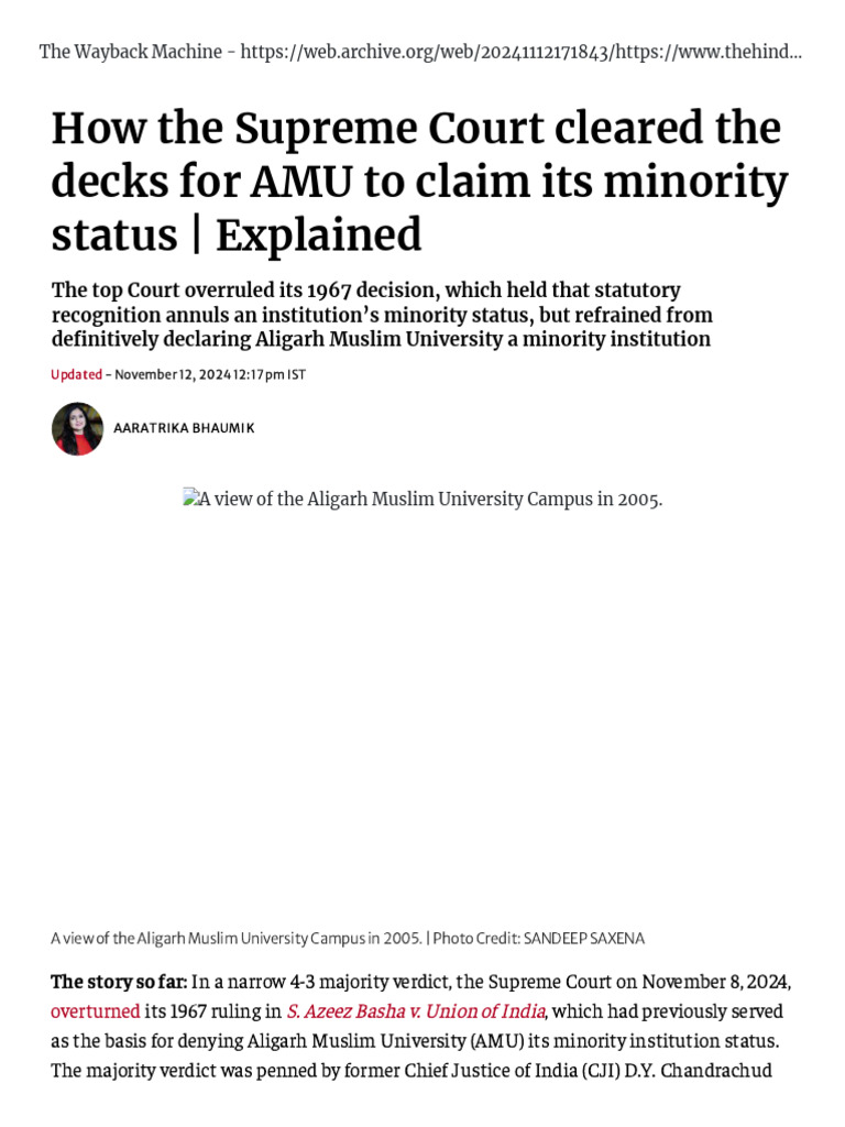 How The Supreme Court Cleared The Decks For AMU To Claim Its Minority ... How The Supreme Court Cleared The Decks For AMU To Claim Its Minority ...