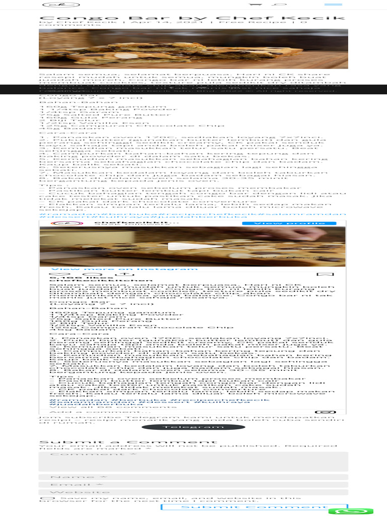 Congo Bar by Chef Kecik - Baking Guru | PDF