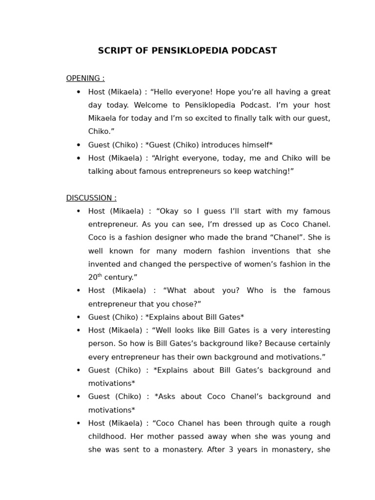 Pensiklopedia Podcast Script | PDF