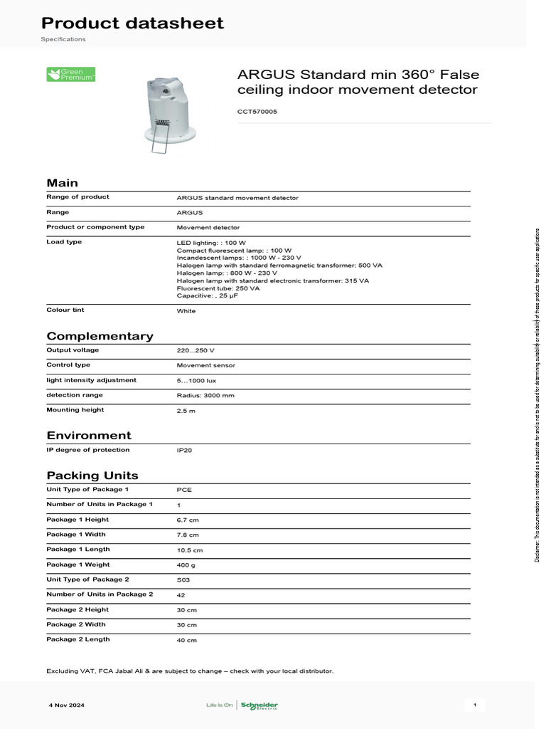 ARGUS 360° Indoor Movement Detector | PDF | Lighting | Electrical ...