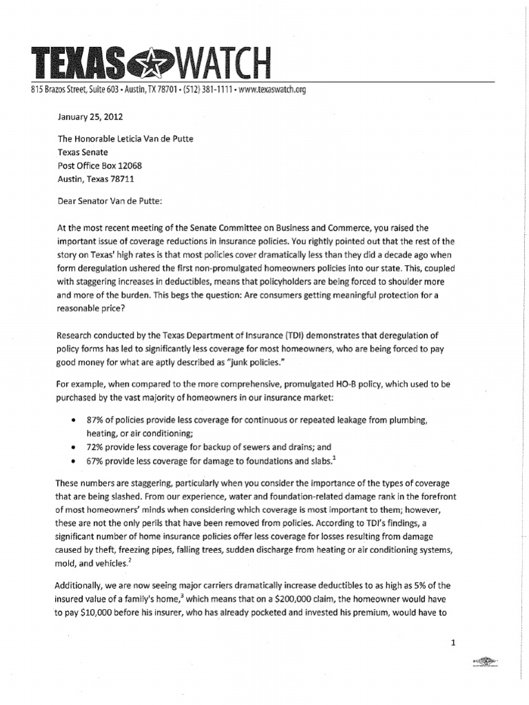 Texas Home Insurance Coverage Comparison | PDF | Insurance | Industries