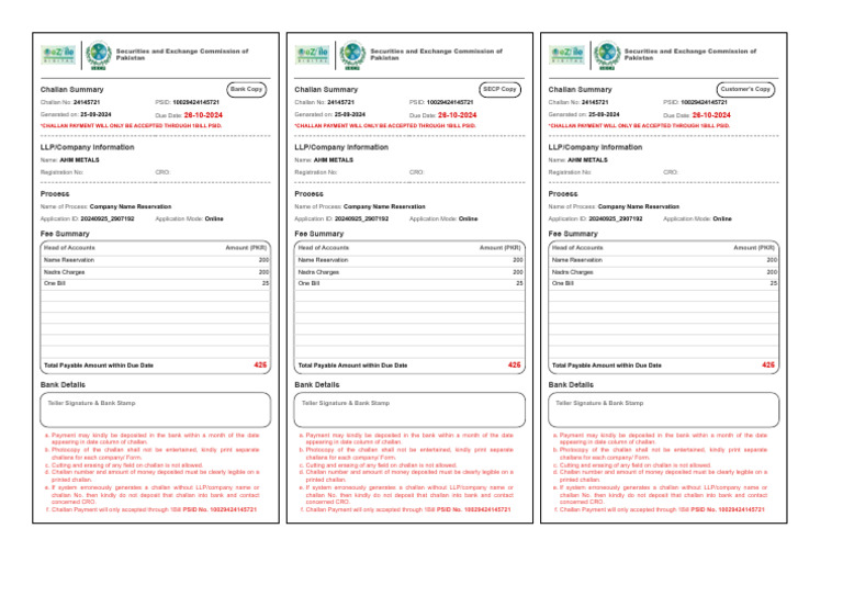 Fee Challan | PDF | Banks | Service Industries