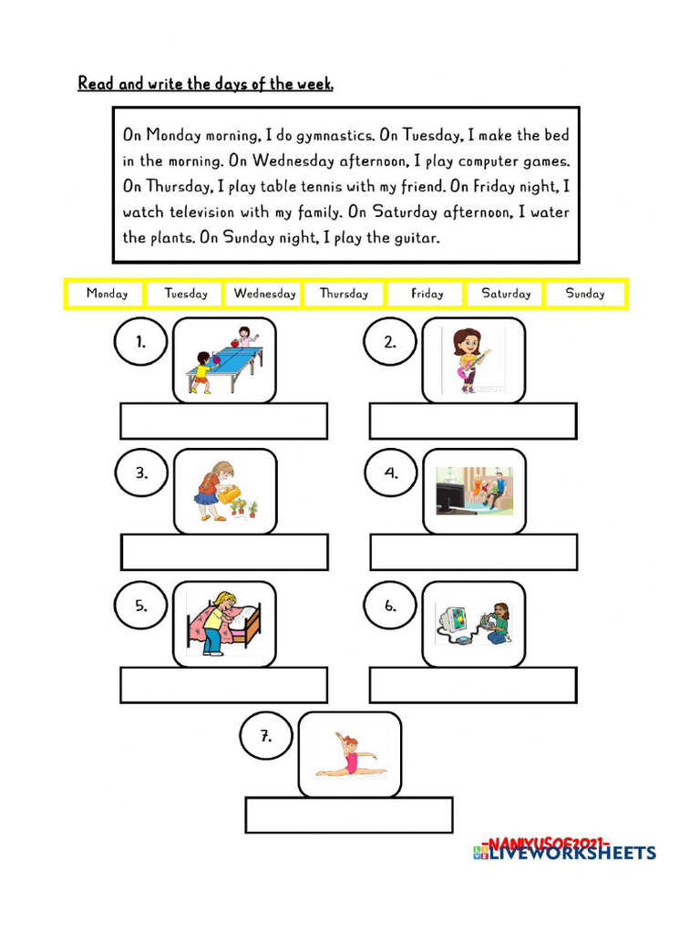 AS2 - U2 - Days of The Week and Activities | PDF