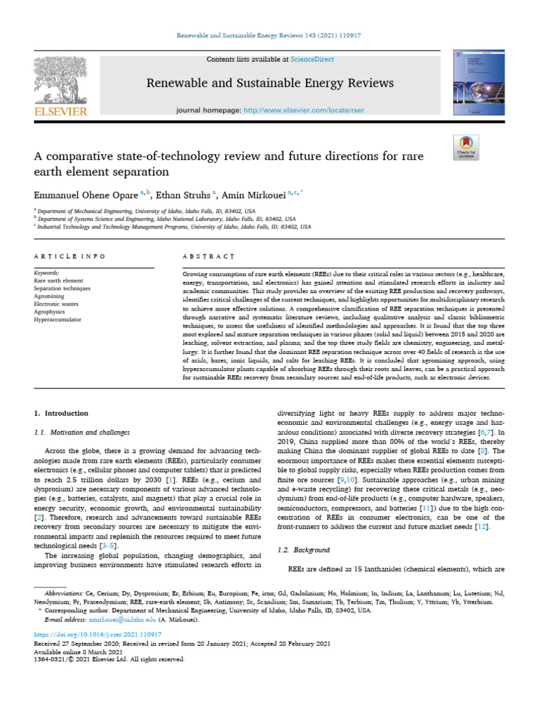 1 s2.0 S1364032121002100 Main | PDF | Metals | Chemical Substances