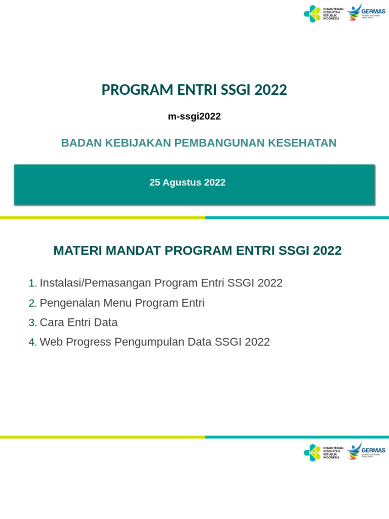 14.PPT MANDAT PROGRAM ENTRI - TC - SSGI 2022-Rev 20220825 | PDF