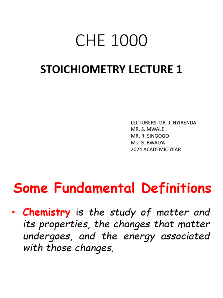Introduction to Stoichiometry and Matter | PDF | Atoms | Proton