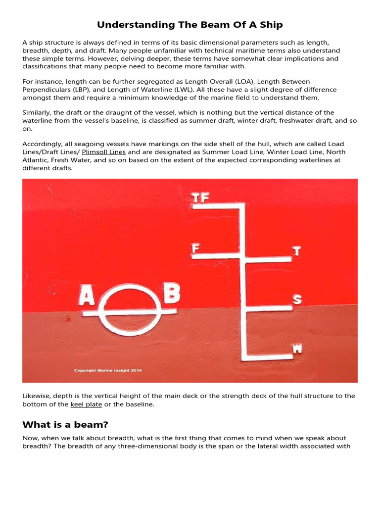 Understanding Ship Beam Dimensions | PDF | Beam (Nautical) | Ships