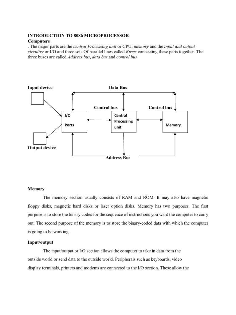 Introduction to the 8086 Microprocessor Architecture | PDF | Computer Data Storage | Random ...