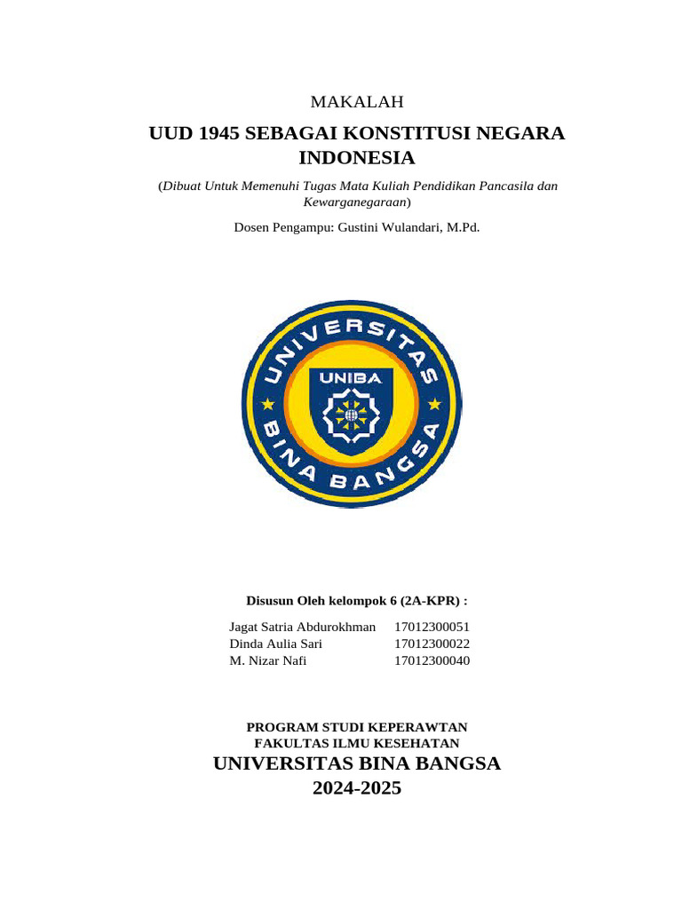 UUD 1945: Konstitusi Negara Indonesia | PDF | Politik | Ilmu Sosial