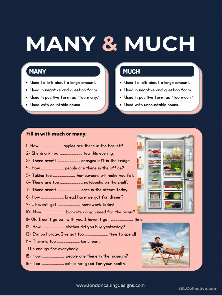 Much and Many Practice | PDF