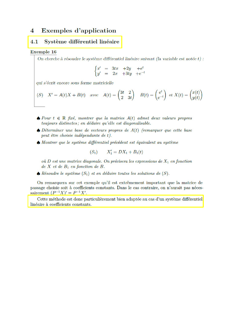 Reduc Endom Exemple Syst Diff Lin | PDF