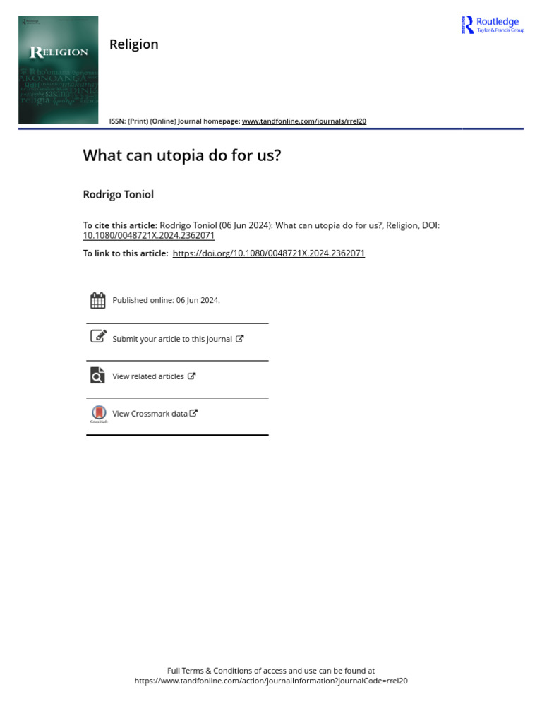 What Can Utopia Do For Us | PDF | Utopia | Temple In Jerusalem