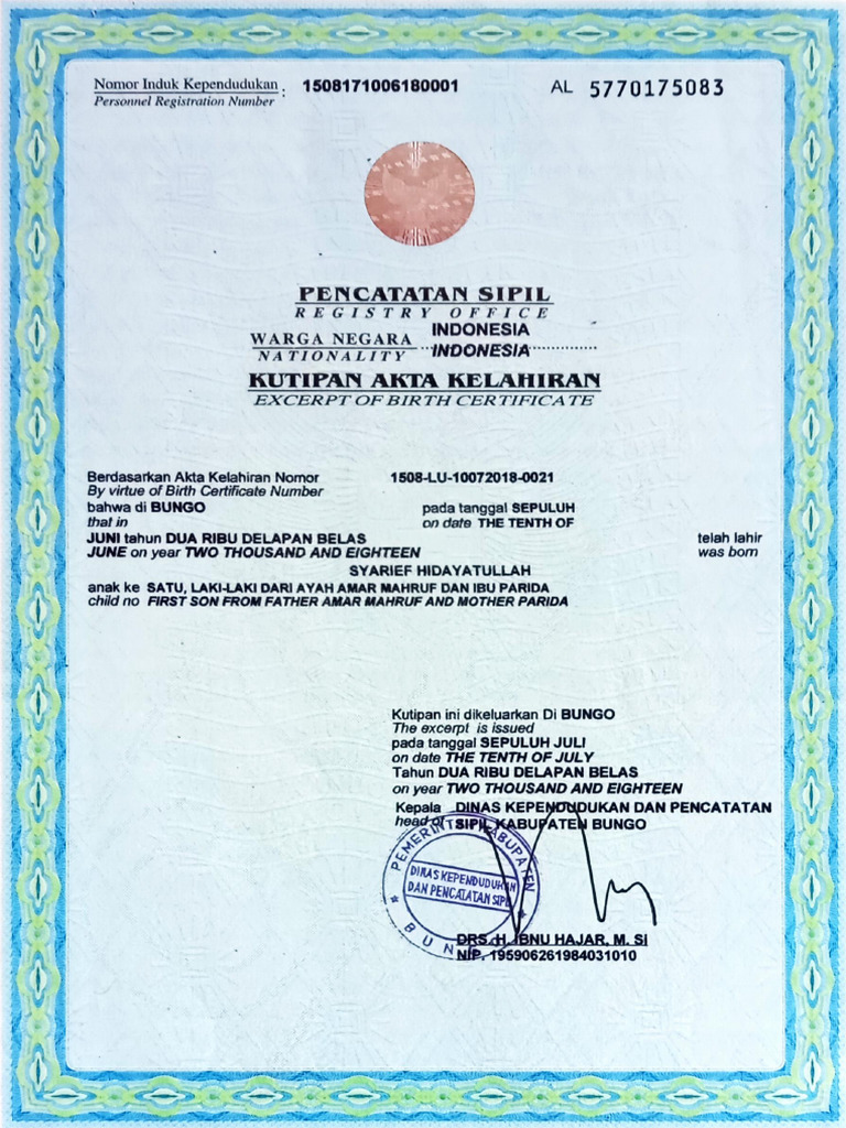 02ea02a3 De89 47d6 9419 46932511d2fe Fotocopy Akte Kelahiran Anak | PDF