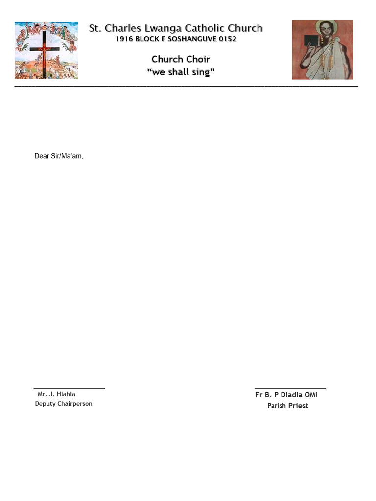 Choir Letter For Transport | PDF