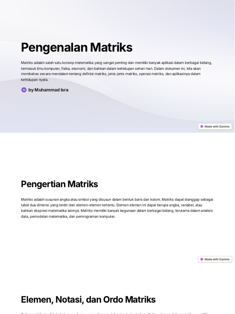 Pengenalan Matriks | PDF