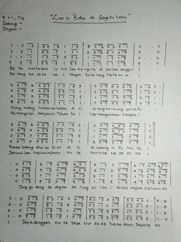 Las Ni Roha Do Gogo Tu Hamu (SATB) | PDF