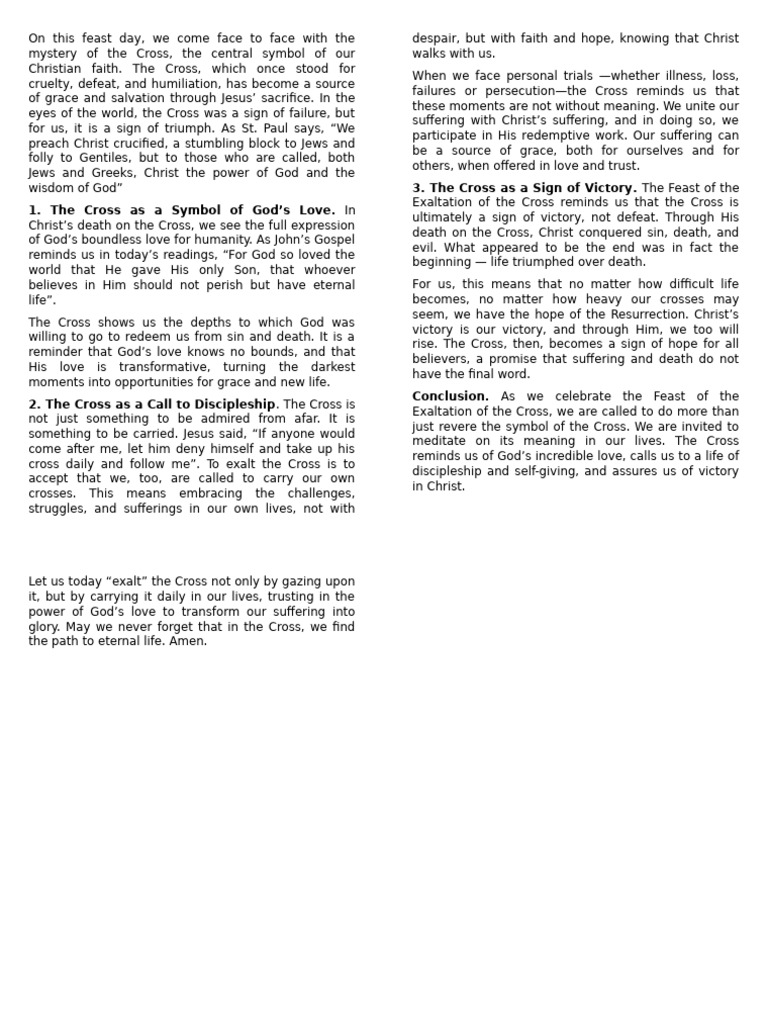 Exaltation of The Cross | PDF | Jesus | Crucifixion Of Jesus