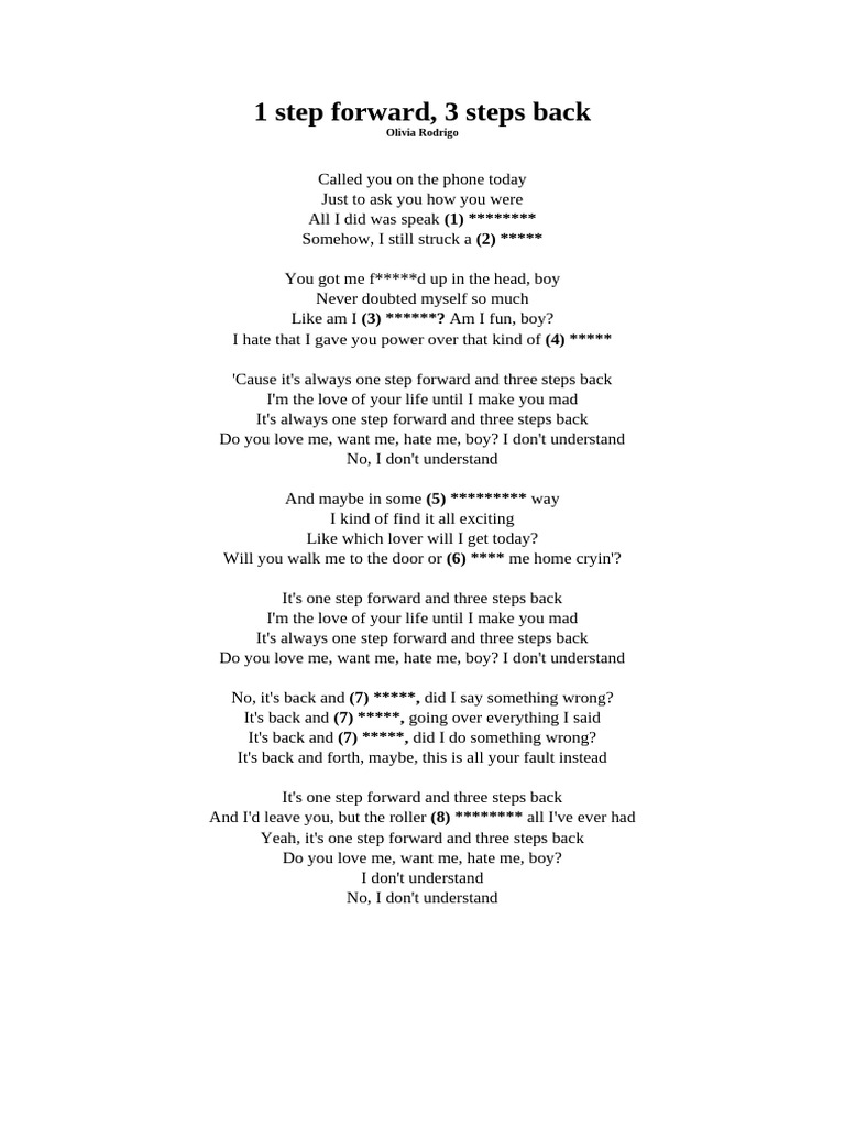 1 Step Forward 3 Steps Back (Exercise) | PDF