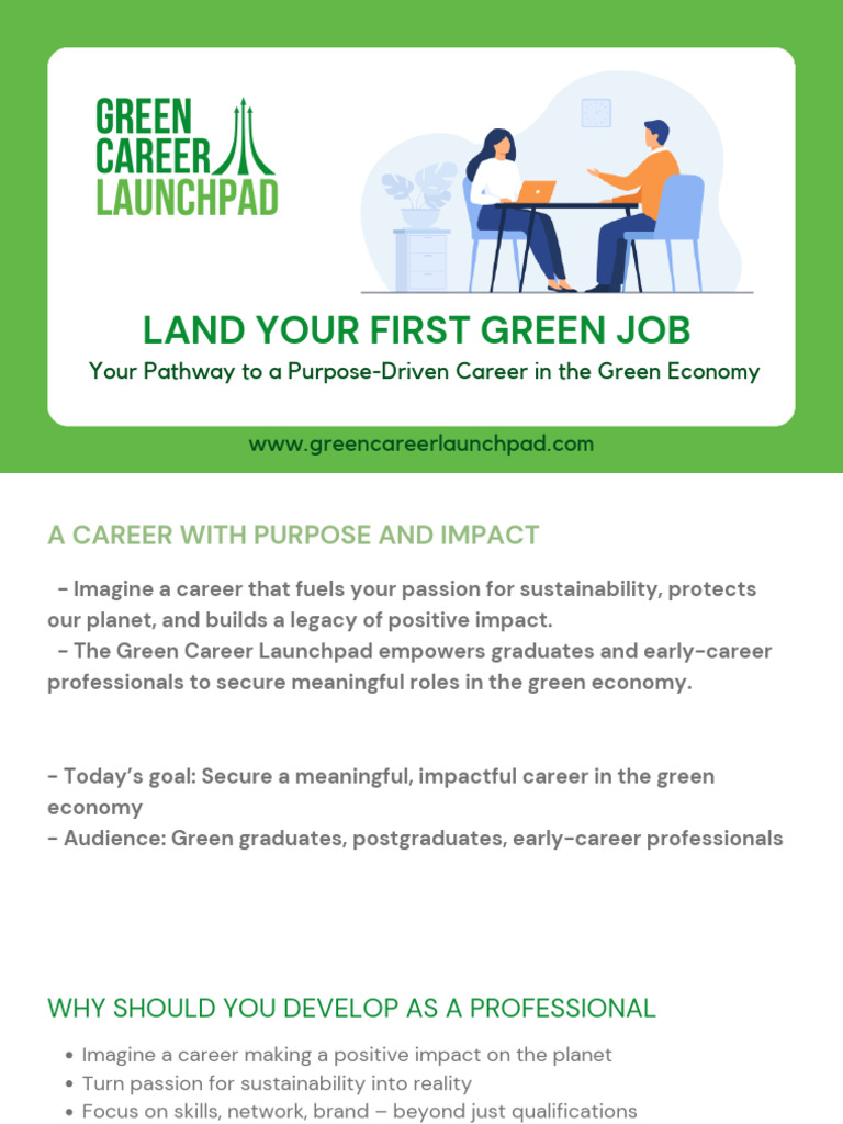 Launch Your Green Career Path | PDF | Sustainability | Green Economy